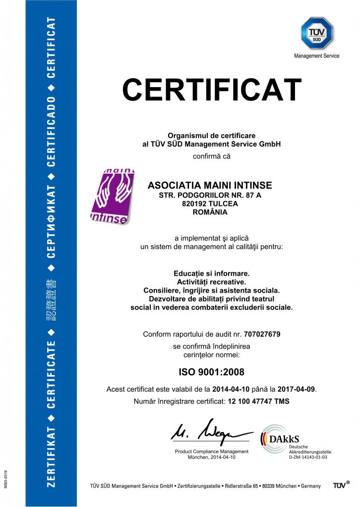 Certificat_ISO – Asociația Mâini Întinse